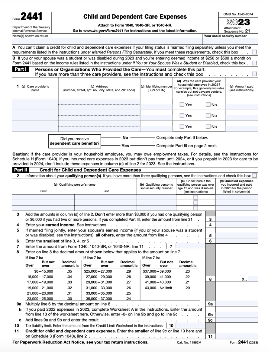 2023 Guide to Form 2441 and Childcare Tax Credits